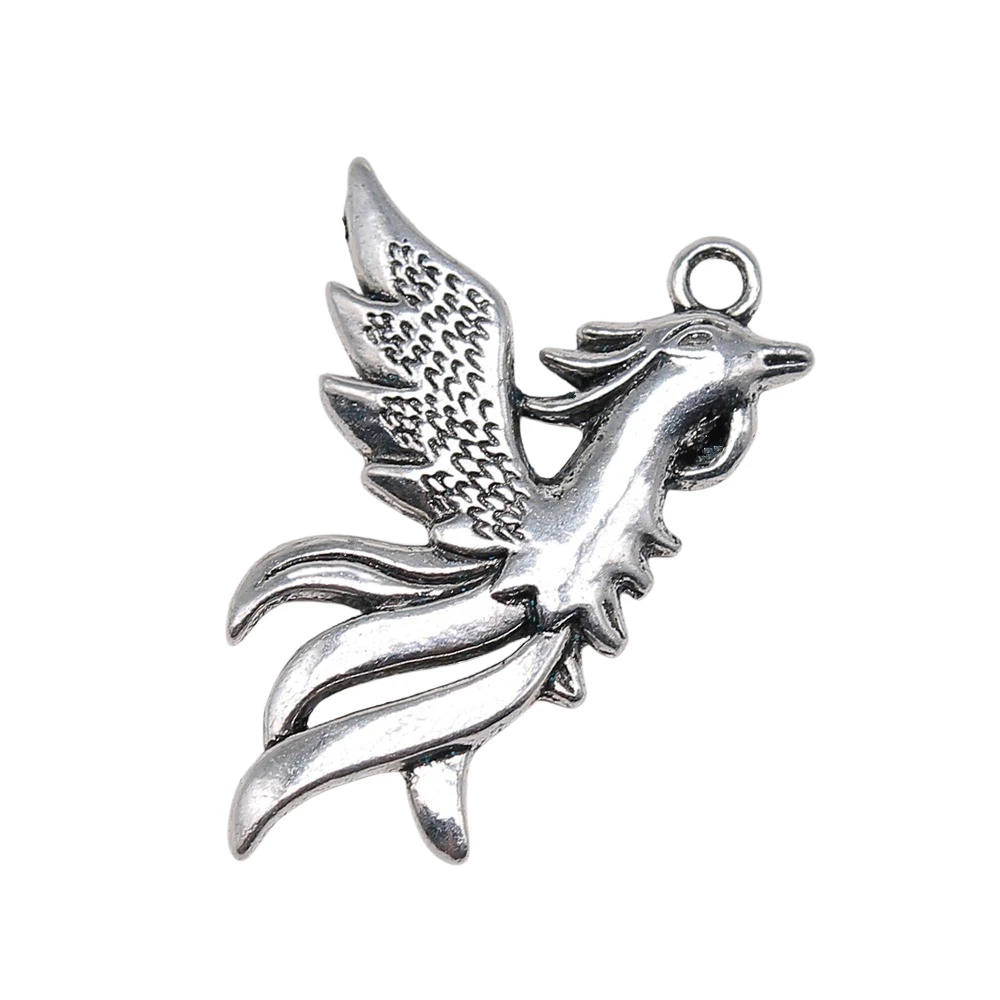 WYSIWYG 3pcs 35x22mm Bird Phoenix Charm Pendants For Jewelry Making ...