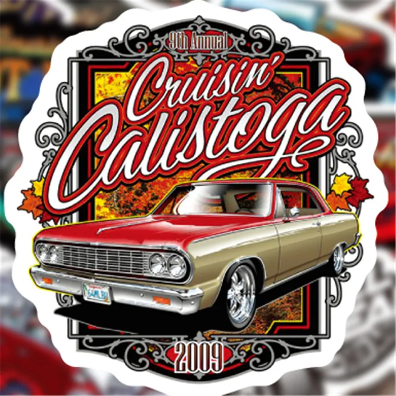 10/30/50/100pcs Hotrod Vintage Car Stickers for Laptop Motorcycle ...