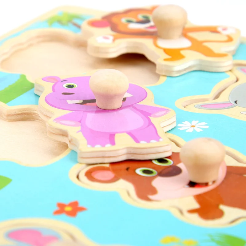 Houten puzzel - voor peuters Voertuig Dierenpuzzels Puzzel Bordspel ...