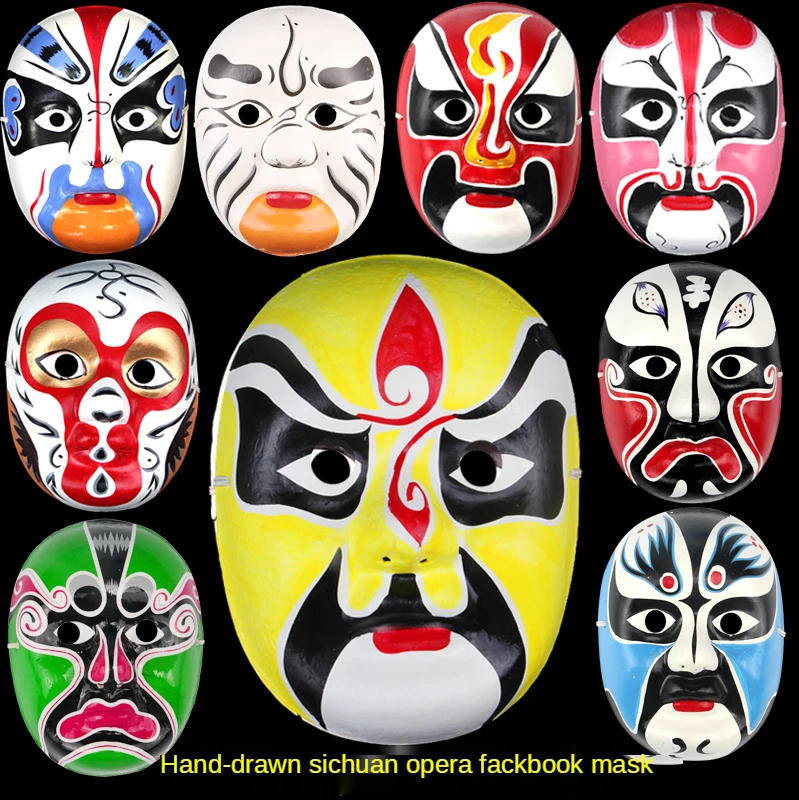 China Ancient Hero Hand-painted Mask Sichuan Opera Face Mask Festival ...
