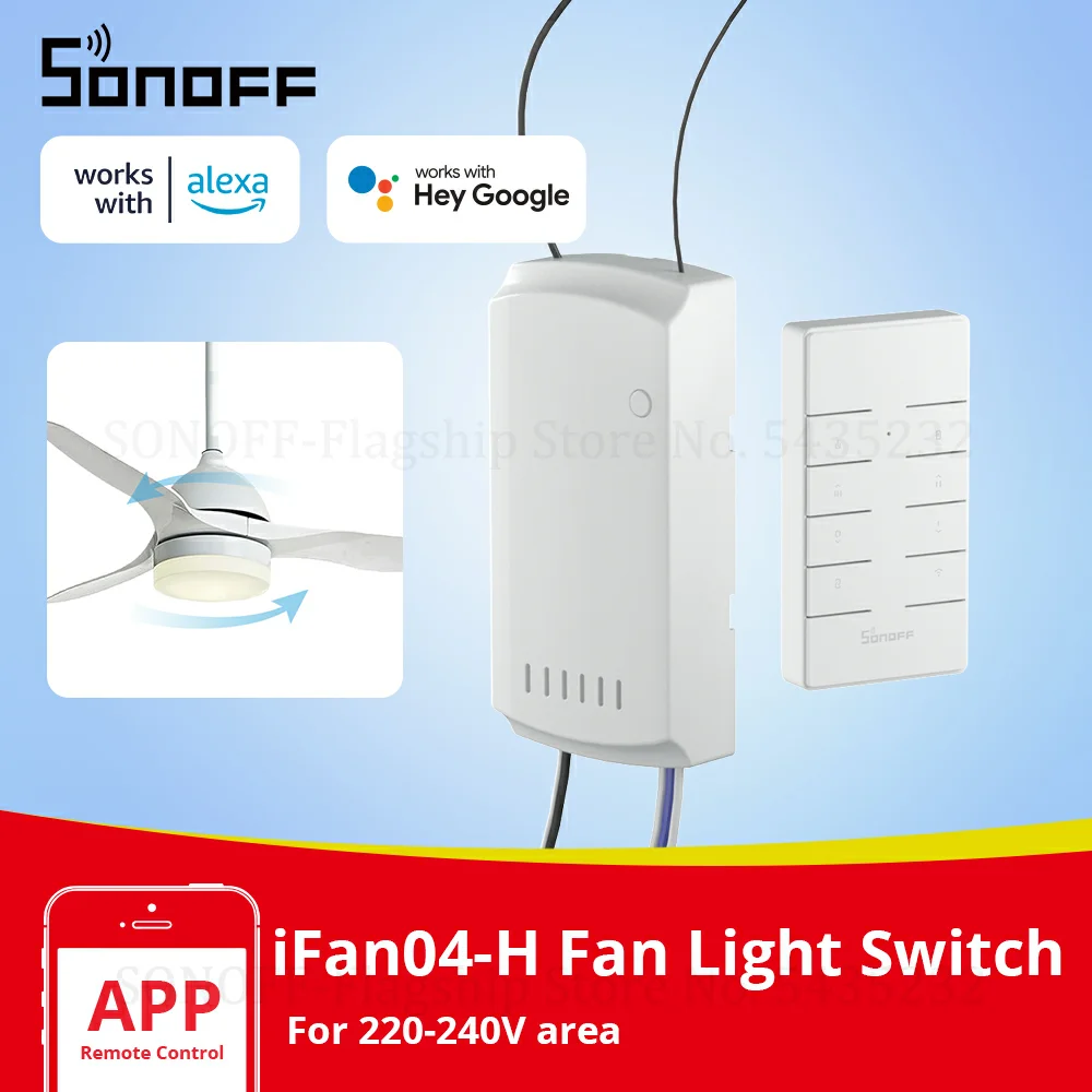 SONOFF-iFan04-H-Wifi-Smart-Fan-Light-Controller-433-Mhz-Remote-Control ...