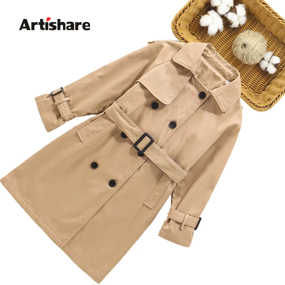 Girls Long Jacket Solid Color Girl Coats Kids Casual Style Childrens ...