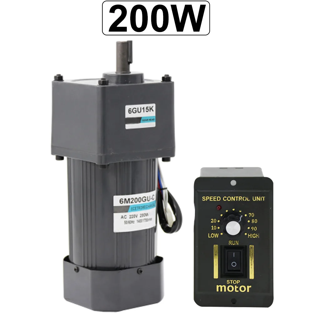 220V-Single-Phase-Electric-200W-AC-Gear-Motor-High-Torque-Slow-Speed ...