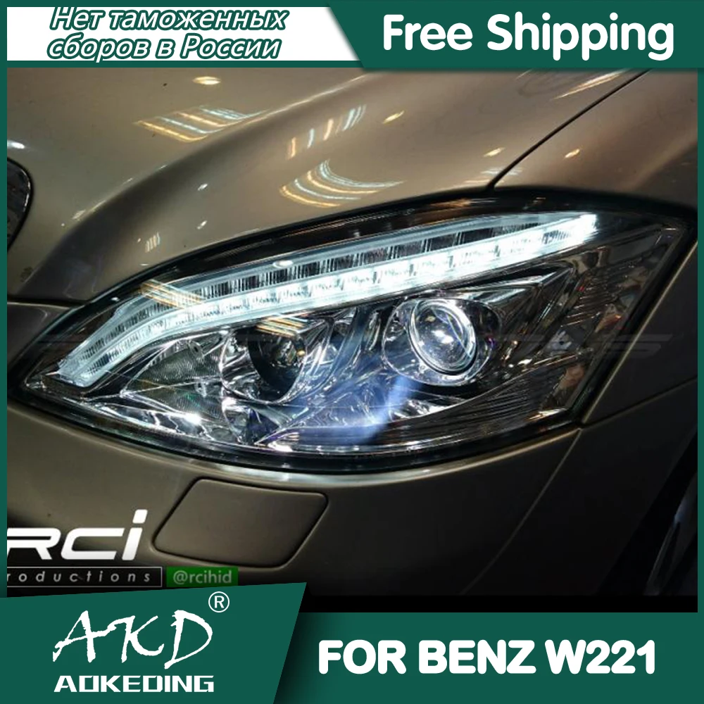 Car-For-Benz-W221-2006-2009-S300-Headlights-DRL-Hella-LED-Bi-Xenon-Bulb ...