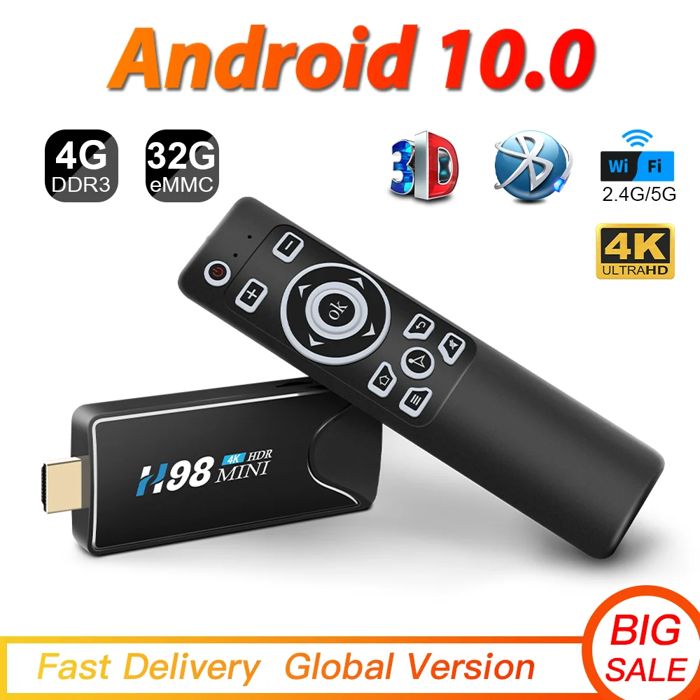 Mini Android Tv Stick Box Tv Android 10 4k Android Tv Box Wifi Smart Tv ...