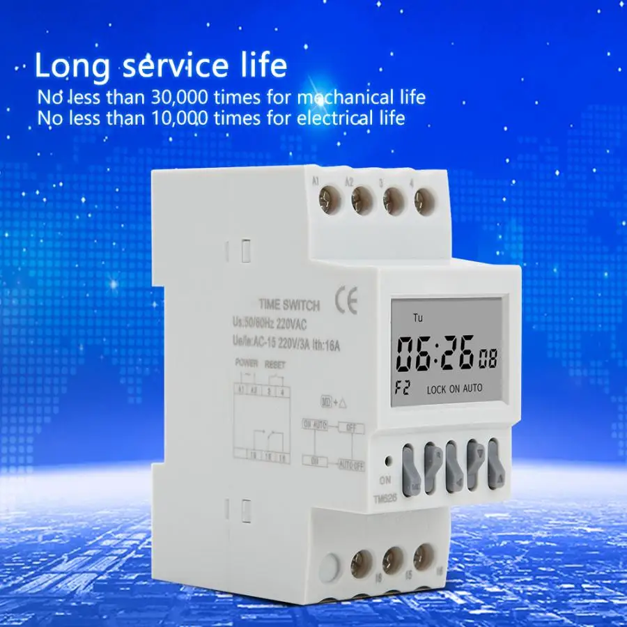 TM626 Power Switch Timer Smart Timer Switch Time Control Relay Din Rail ...