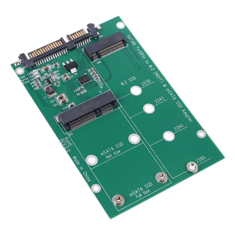 Msata & m.2 (b key ngff) 2 em 1 tamanho múltiplo ssd para sata 3 iii ...