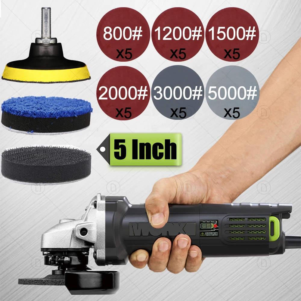 【1】 5 Sand Paper Discs 800-5000 Grits Flocking Sandpaper Grinder ...