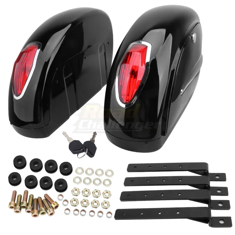 Motorcycle-LED-Bag-Luggage-Hard-Trunk-Saddlebags-Red-Light-SIde-Case ...