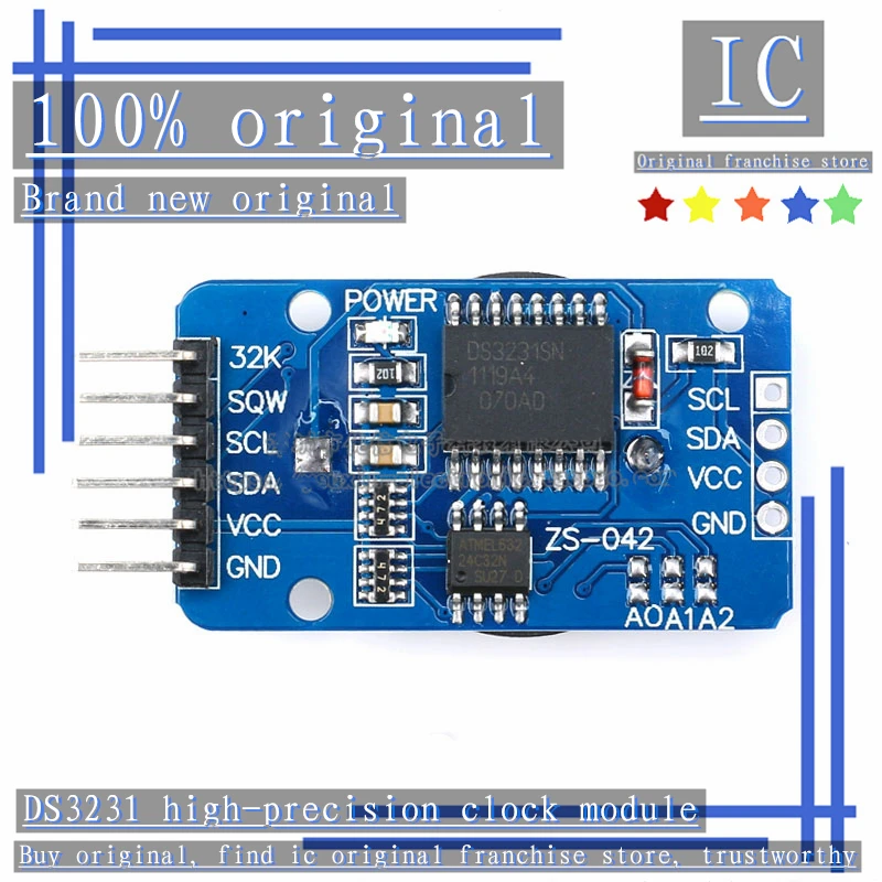 신제품 오리지널 1 피스 DS3231 고정밀 클럭 모듈 AT24C32 스토리지/IIC 인터페이스 RTC, 100%|반도체 집적 ...