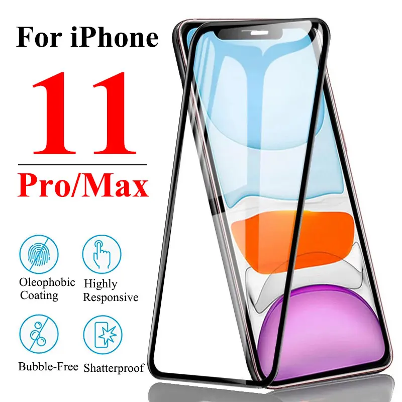 Cristal blindado para iPhone 11 Pro Max de Apple, Protector de pantalla templado Aifon 11Pro X ...