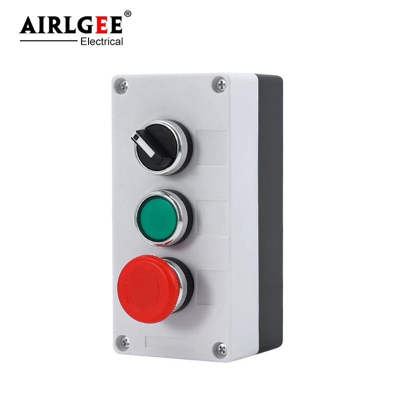 Three-position-control-box-quick-stop-self-recovery-button-knob-switch ...