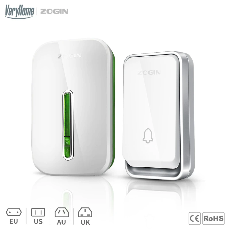 ZOGIN Wireless Doorbell Smart Door Bell Home Waterproof Cordless Ring ...