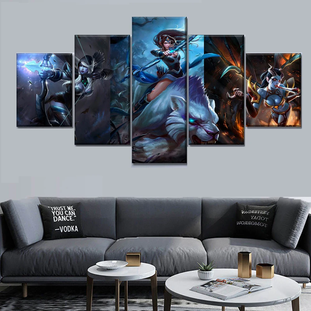 5-Pieces-Room-Wall-Artworks-Canvas-Game-DotA-2-Poster-Paintings-Living ...