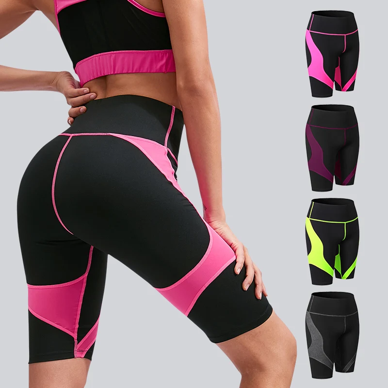 2021 Breathable yoga shorts women high waist fitness Elastic Sport ...