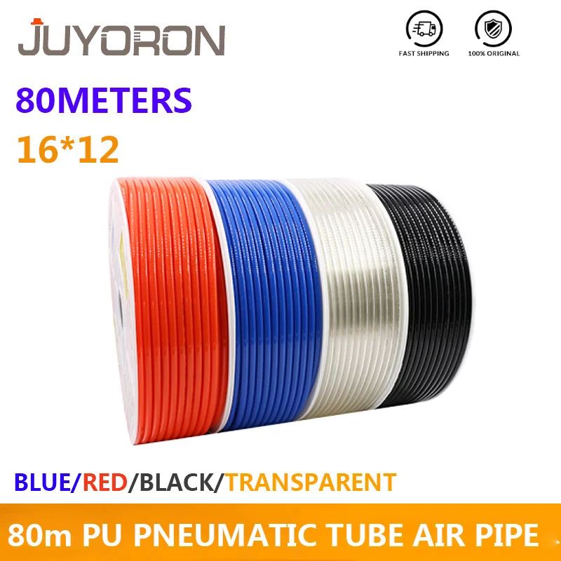 80meters/roll 16*12 OD 16mm Black Transparent Red Blue Pneumatic Air ...