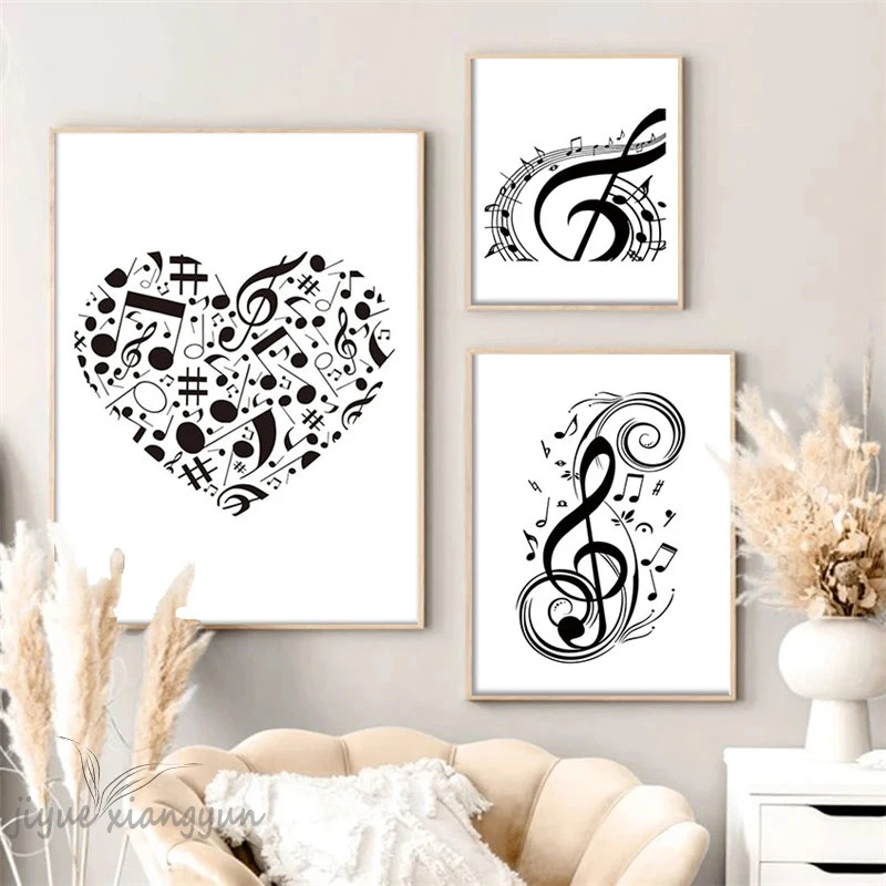 Music Notes Painting Black And White