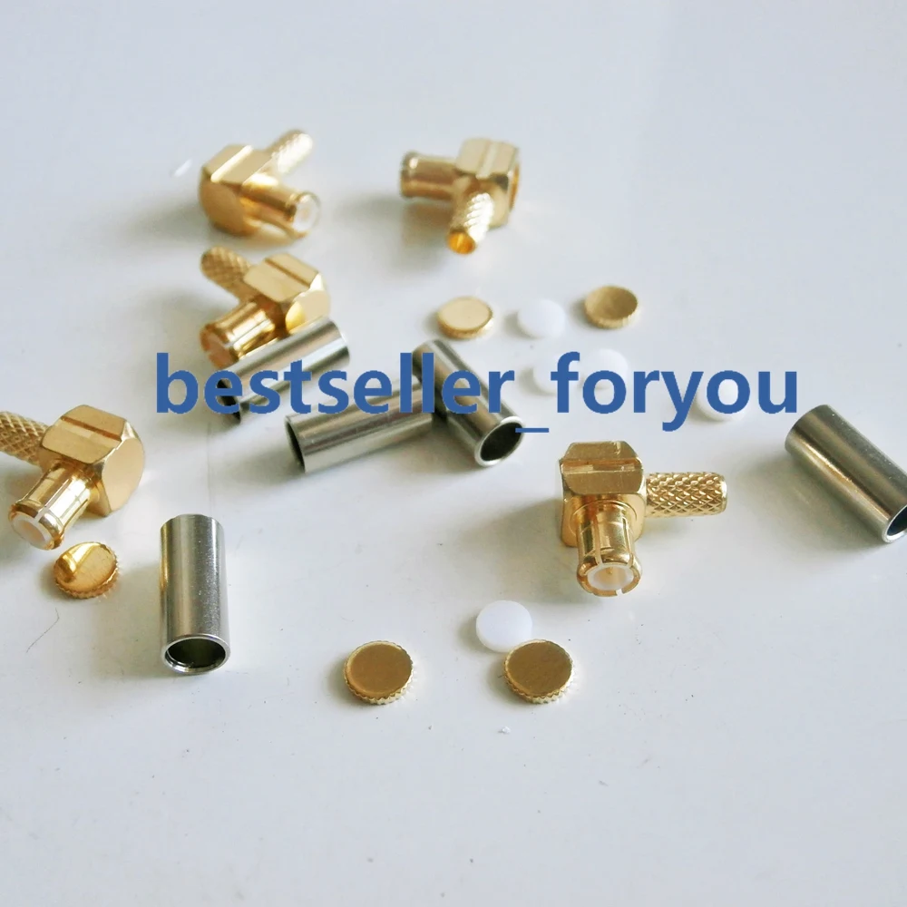 Mcx Crimp Male Right Angle Ra Rf Connector For Lmr100 Rg316 Rg174 Cable ...