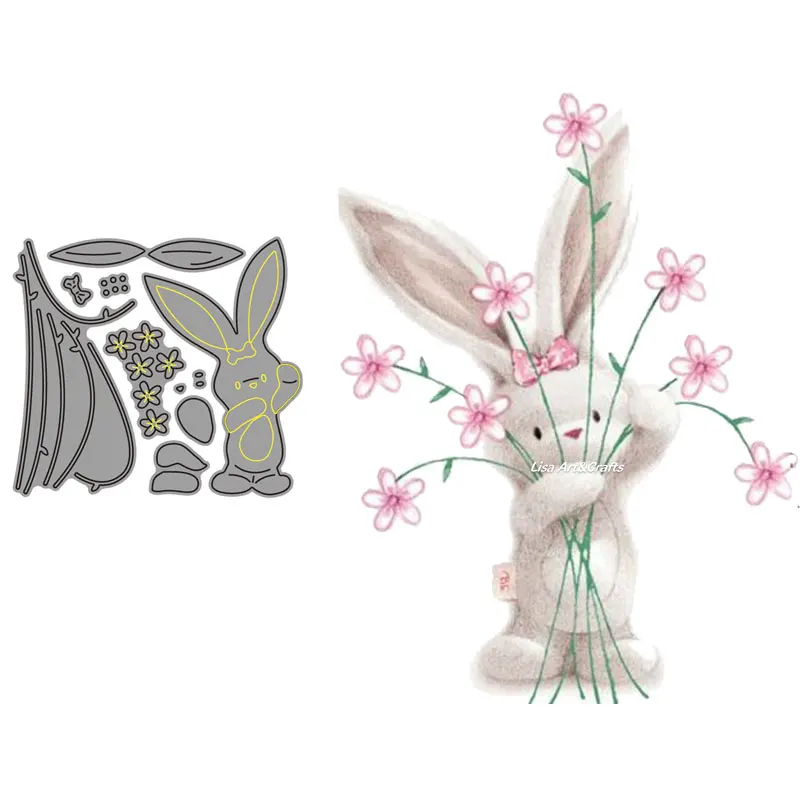 Rabbit Metal Cutting Dies Easter Flower Die Cut Scrapbooking Paper ...