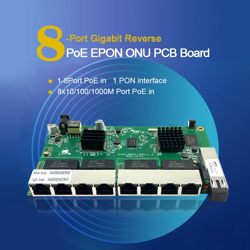 Reverse PoE 8GE GEPON nu FTTB MDU 8*10/100/1000M EPON ONU Reverse POE ...