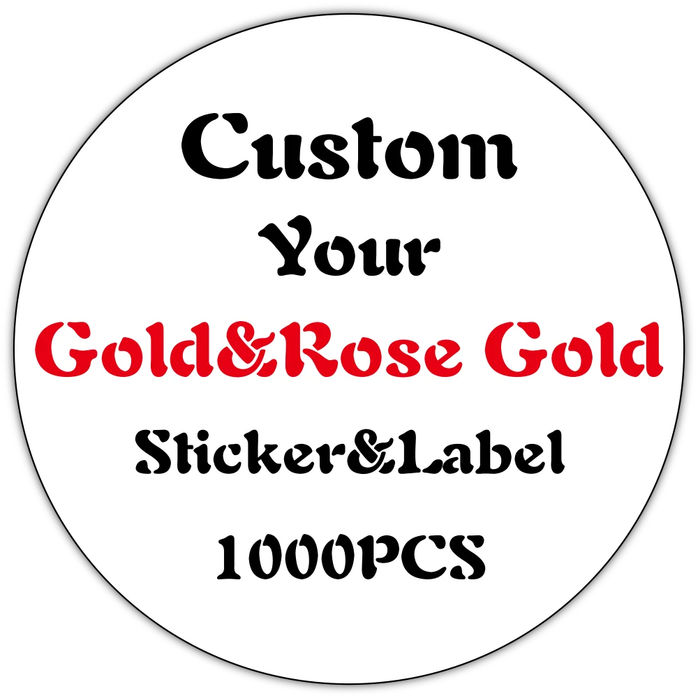 1000PCS Gold Custom Label Sticker Logo Stickers Personalized Packaging ...
