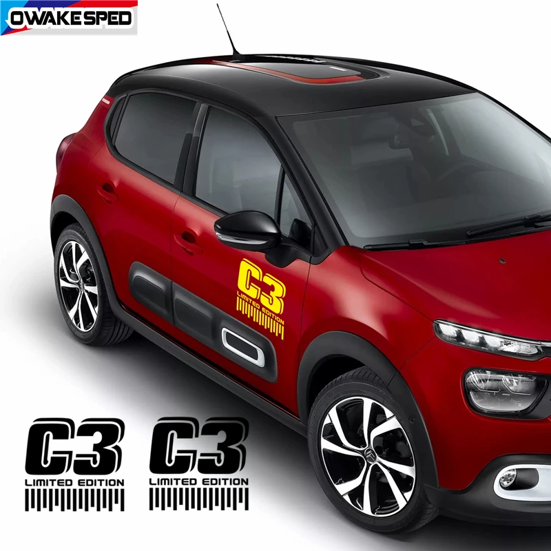 For Citroen C3 Limited Edition Stripes Car Door Side Sticker Sport ...