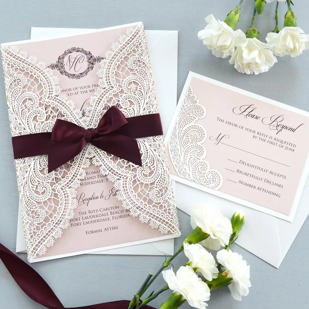 Diy Lace Wedding Invitations