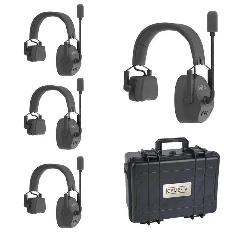 Came-tv Kuminik8 Single Ear Duplex Digital Wireless Foldable Headset 4 Pack Intercom System ...
