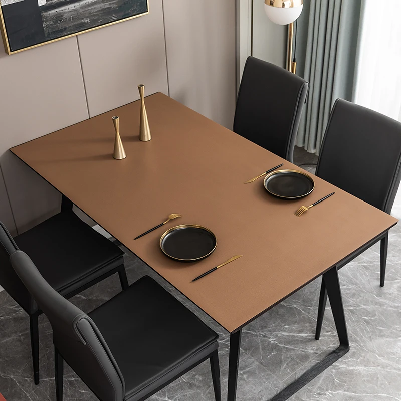 Solid-color-leather-tablecloth-Waterproof-oil-proof-Nordic-leather ...