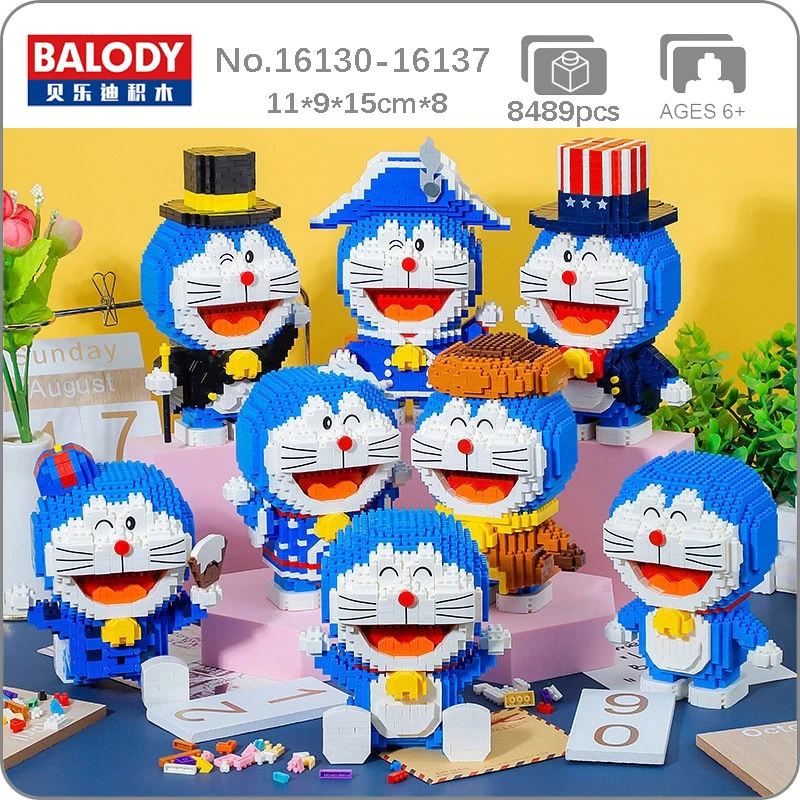 Balody Anime Doraemon Cat Robot Magician Soldier Kimono Gentleman Fan ...