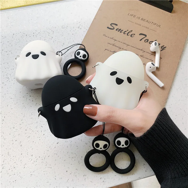 Halloween Cute 3D Ghost Silicone Bluetooth compatible Wireless Earphone ...