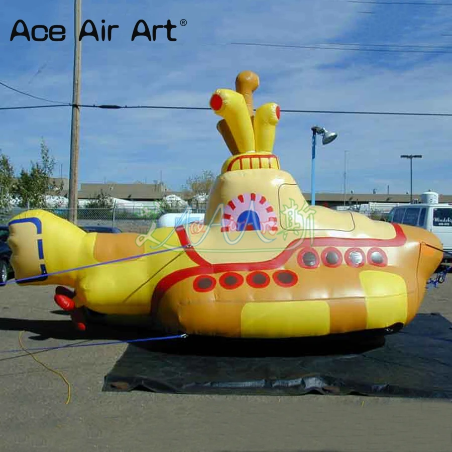 Cute-Yellow-Inflatable-Submarine-Model-With-Air-Blower-For-Trade-Show ...