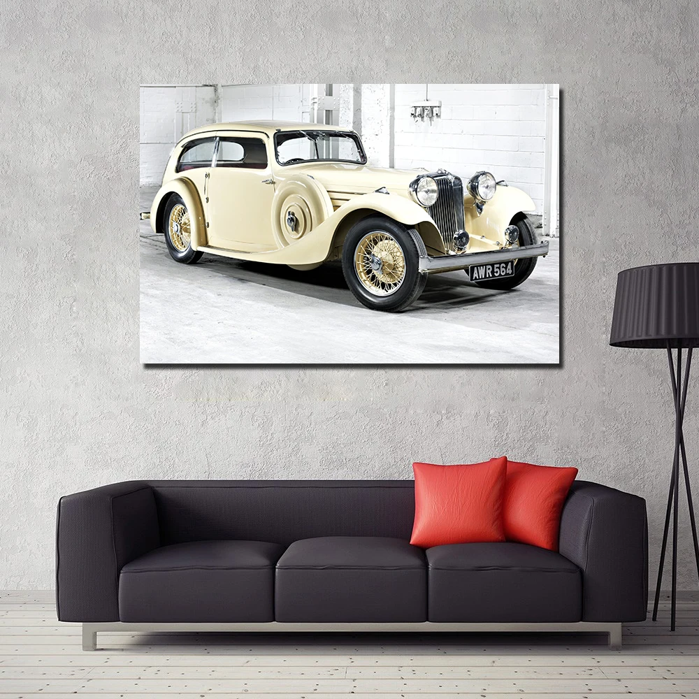 Jaguar-Classic-Car-Canvas-Painting-Nordic-Style-Wall-Art-Canvas-Poster ...