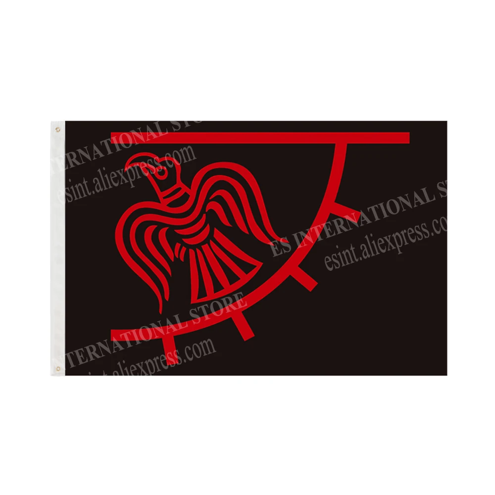 Raven Viking Red And Black Flag 90 x 150cm 3 x 5ft Custom Banner Metal ...