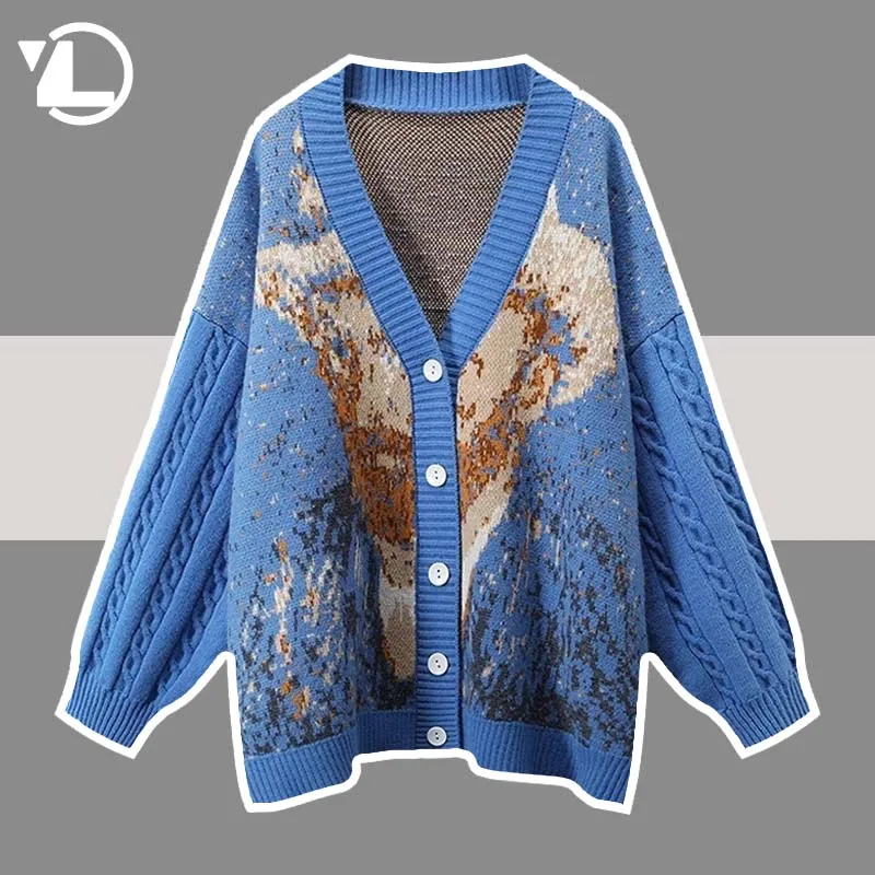 Van-Gogh-Sweater-Cardigan-Men-Women-Vintage-Painting-Print-Oversized ...