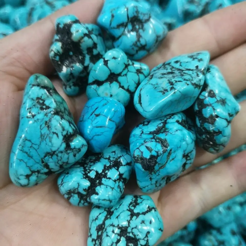 2pcs Natural green turquoise tumbled stone kallaite healing crystals ...