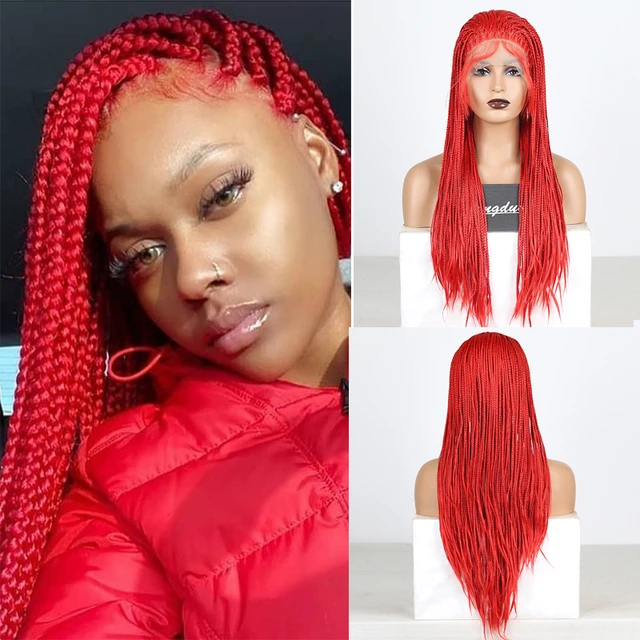 Bright Red Box Braids