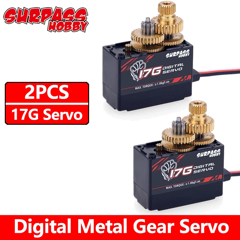 Surpass Hobby 2pcs 17g Micro Mini Servos S0017m Metal Gear Servo For Rc ...