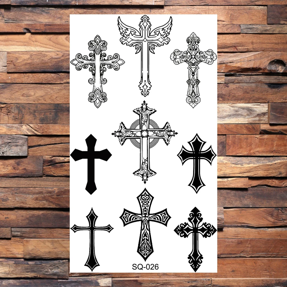 Thin Cross Tattoo Design