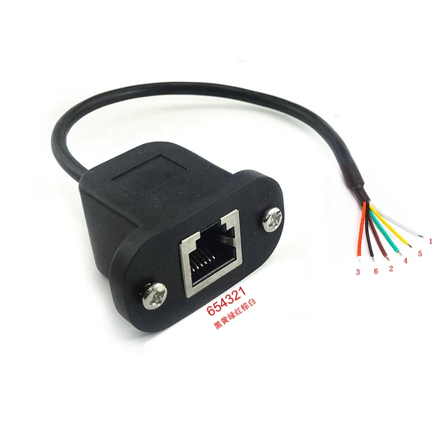 Telephony Female RJ12 Male RJ11 Plug 6P6C Extension Cable or Crossover ...