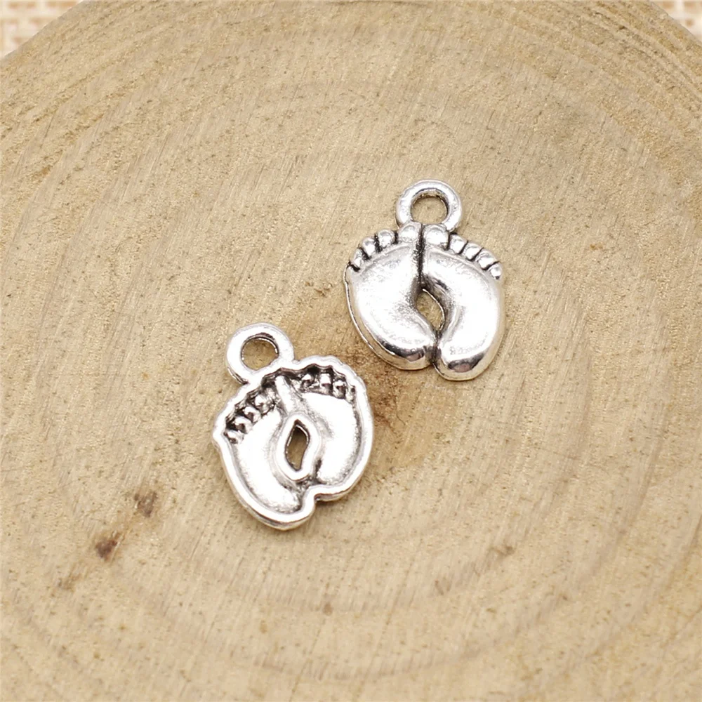WYSIWYG-40pcs-13x10mm-3-Colors-Charms-Baby-Feet-Charms-Little-Feet ...
