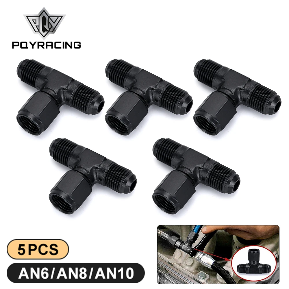 Aluminum Flare Tee Fitting AN6 AN8 AN10 Female To Male Tee On Side ...
