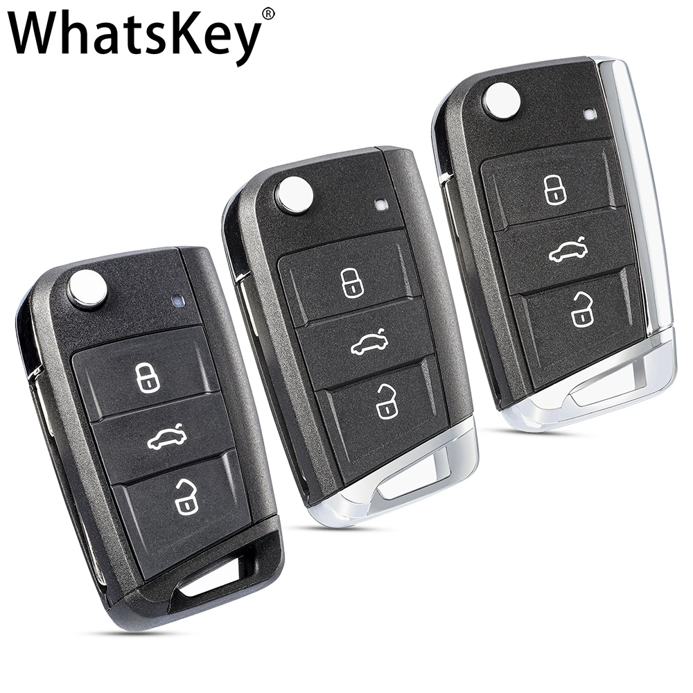 WhatsKey Flip Folding Car Key Shell Cover Case For Volkswagen VW Golf 7 ...