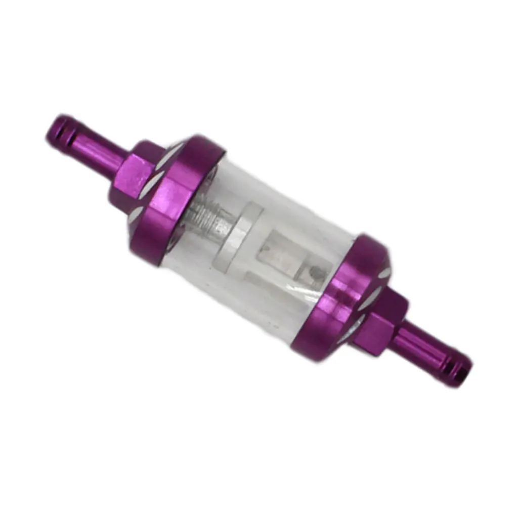 Universal 8mm 5/16" Inner Inline Fuel Filter Reusable Washable Purple ...