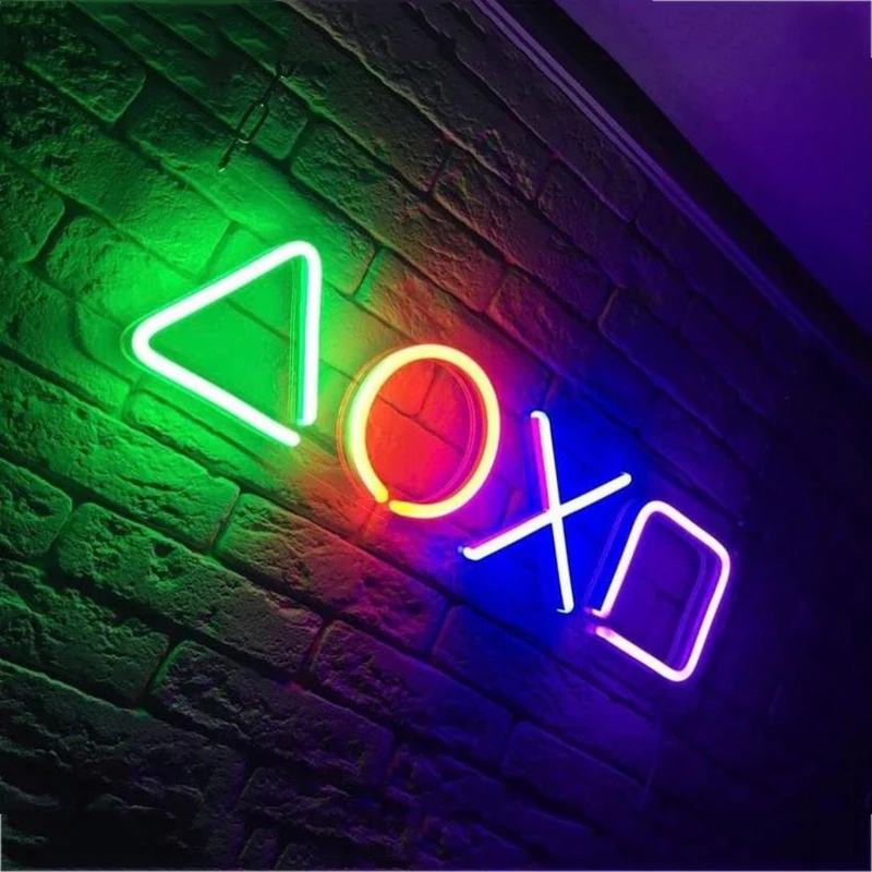 Game Icon Neon Sign Light Led Neon Lamp Wall Hanging Atmosphere Night ...