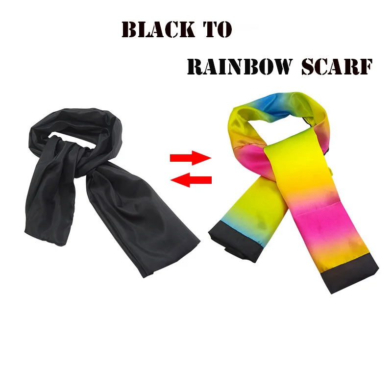 1pc Change Color Scarf (120*16cm) Magic Tricks Black to Rainbow Silk ...