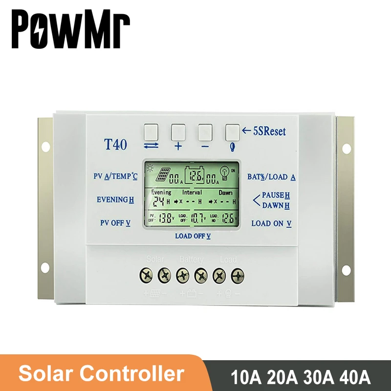 Solar Charge Controller Mppt 10a 20a 30a 40a 12v/24v Auto Battery ...