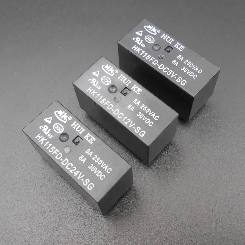 1Pc HUI KE Power Relay HK115FD DC 5V 12V 24V 8A 8 Pins 8-Pin HK115FD ...