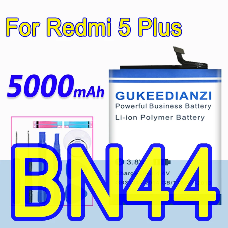 GUKEEDIANZI Mobile Phone Battery For Xiaomi Redmi 5 Plus 5Plus 5000mAh ...