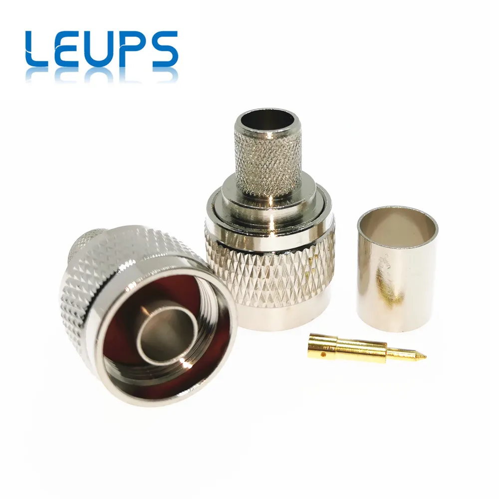 2PCS N Male Plug Crimp RG8 RG213 LMR400 50 7DFB Cable RF Connector ...